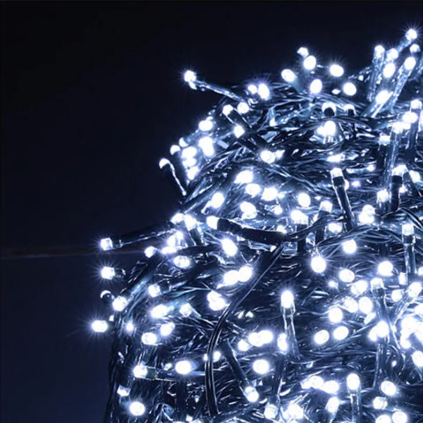 Χριστουγεννιάτικα Λαμπάκια LED Ψυχρό Λευκό 200 Με Πράσινο Καλώδιο | G ...