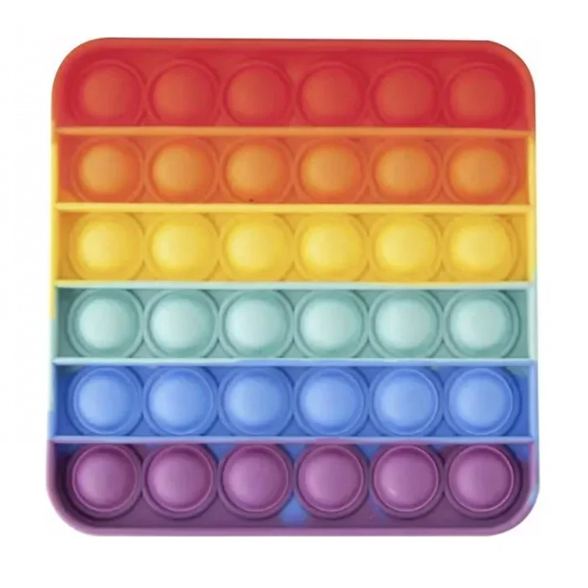 Push Pop It Bubble Fidget Toy Stress Reliever Rainbow Colours Τετράγωνο ...
