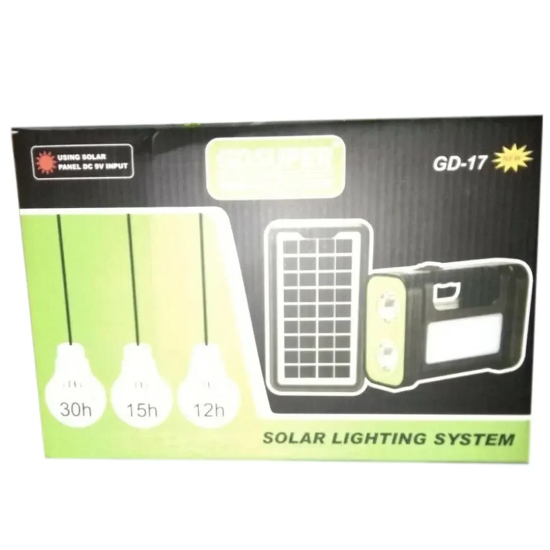 Ηλιακό σύστημα με 3 λάμπες GDPLUS GD-17 LED Solar Light Lamp System Kit ...