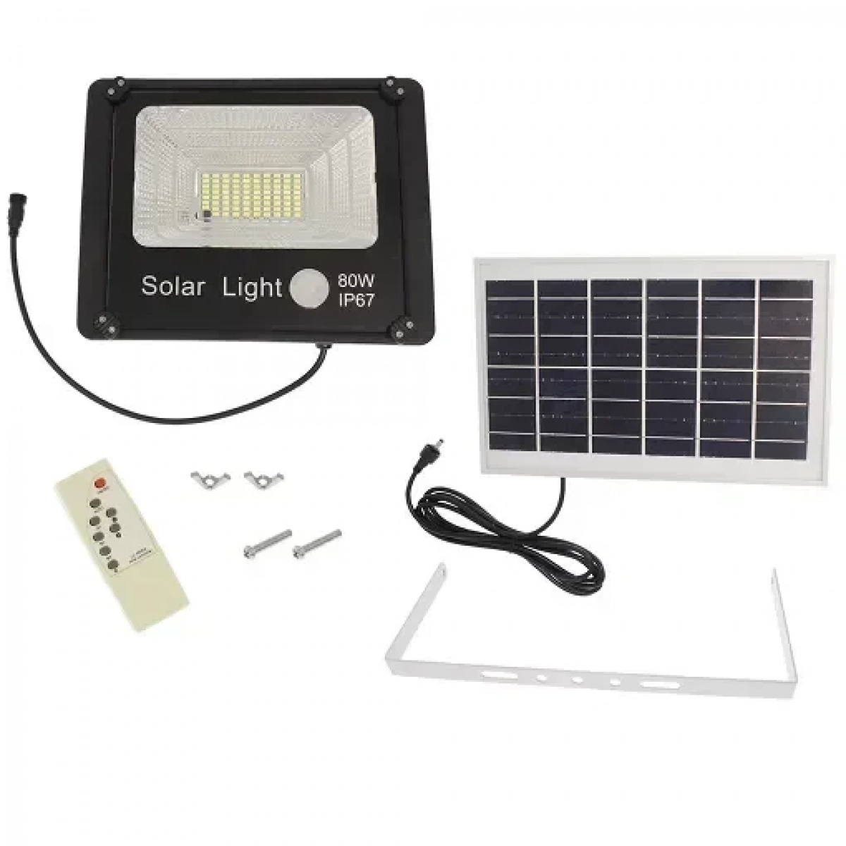 Ηλιακός Solar προβολέας αδιάβροχος 80W 79 SMD 6500K 7200LM με ...