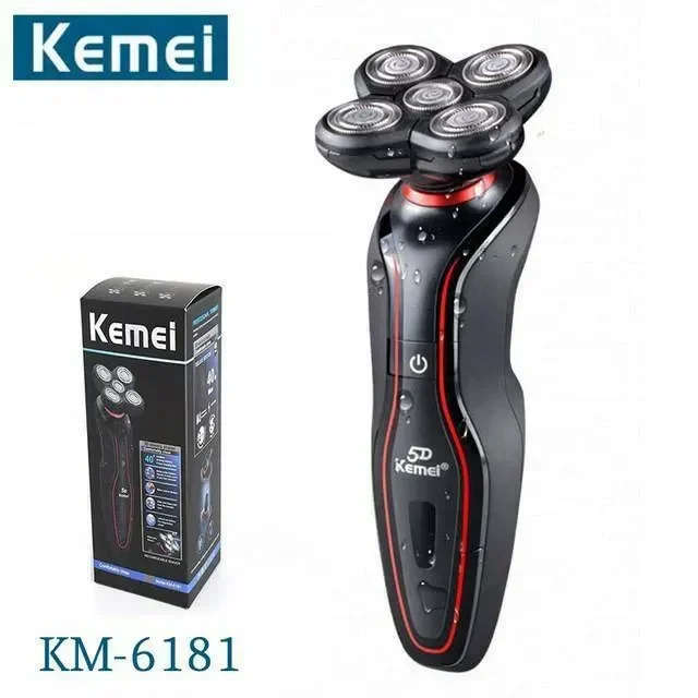 KEMEI ΑΔΙΑΒΡΟΧΗ ΕΠΑΝΑΦΟΡΤΙΖΟΜΕΝΗ ΞΥΡΙΣΤΙΚΗ ΜΗΧΑΝΗ ΜΕ 5 ΚΕΦΑΛΕΣ KM-6181 ...