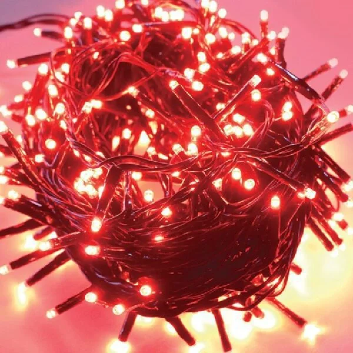100 Χριστουγεννιάτικα Λαμπάκια LED Κόκκινα 8.5μ σε Σειρά με Πράσινο ...