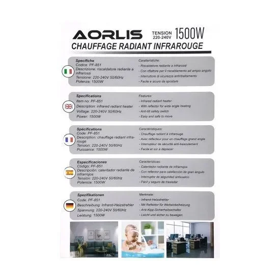 ΗΛΕΚΤΡΙΚΗ ΣΟΜΠΑ 1500W AORLIS AO-78454 | G for Gadget