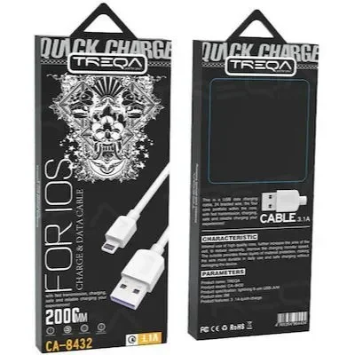 Treqa USB to Lightning Cable 3.1A Λευκό 2m (CA-8432) | G for Gadget