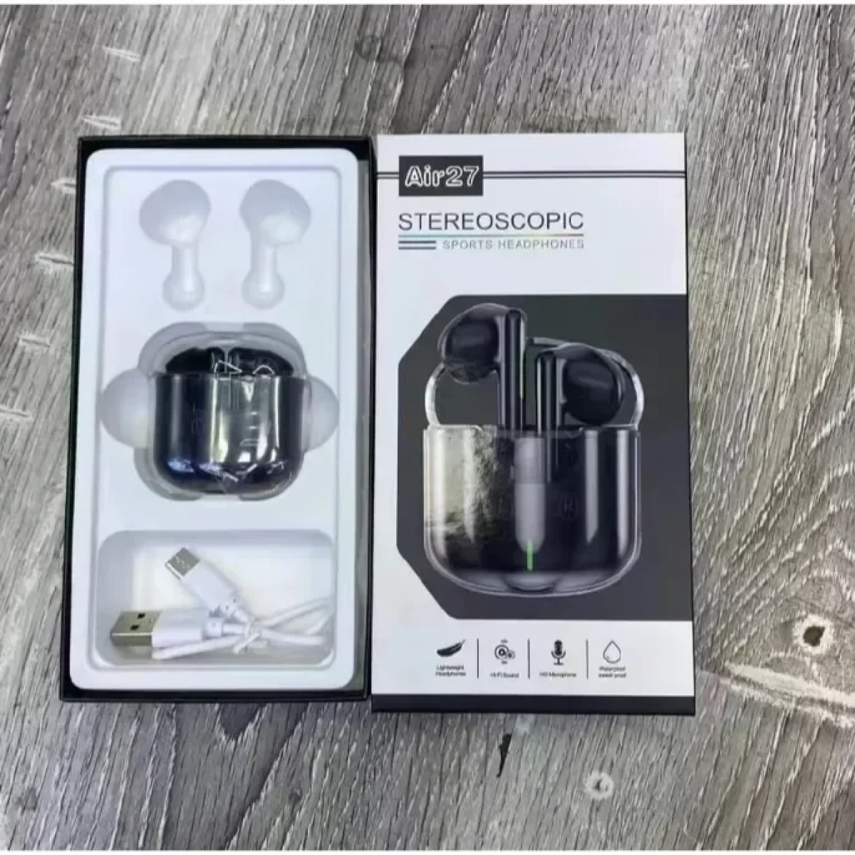 Air-27 Earbud Bluetooth Handsfree Ακουστικά με Θήκη Φόρτισης Μαύρο | G ...