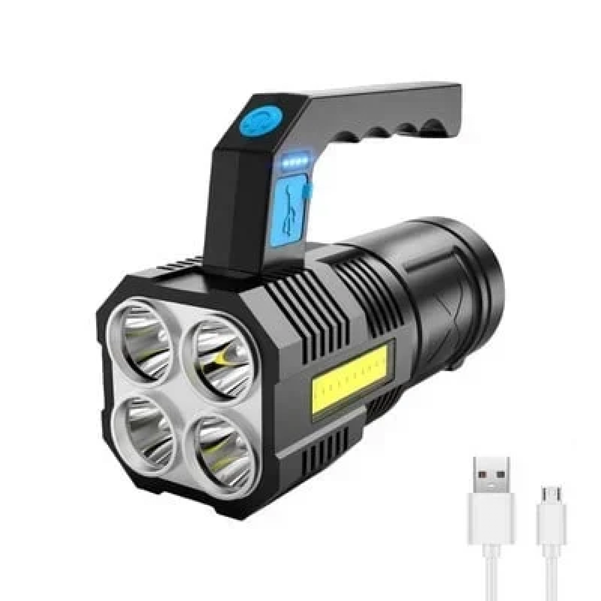 Επαναφορτιζόμενος διπλός φακός LED XPE/COB USB 5V με 4 λειτουργίες ...