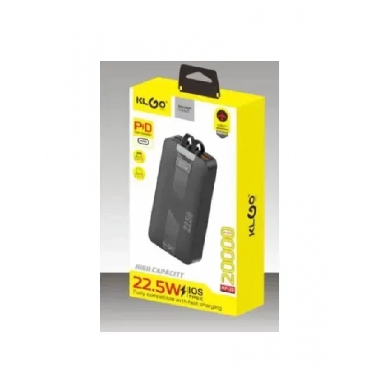 KLGO KP-29 Power Bank Γρήγορης Φόρτισης 20000mAh Μαύρο | G for Gadget