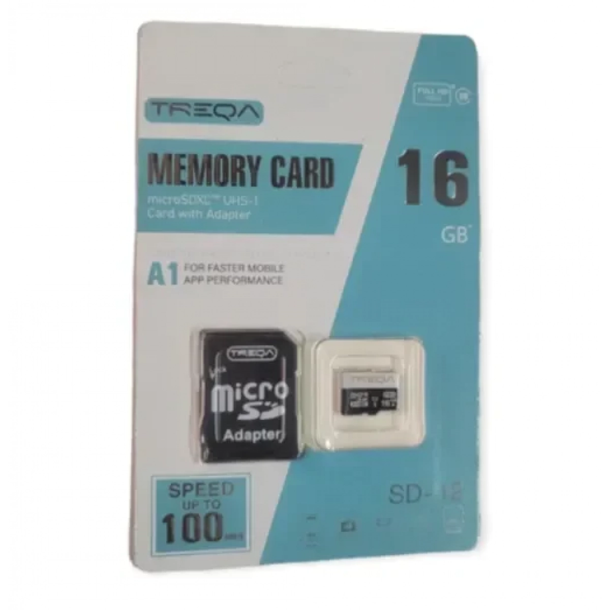 Κάρτα μνήμης Micro SDHC 16GB Class 10 U1 A1 UHS-1 με αντάπτορα SD Treqa ...