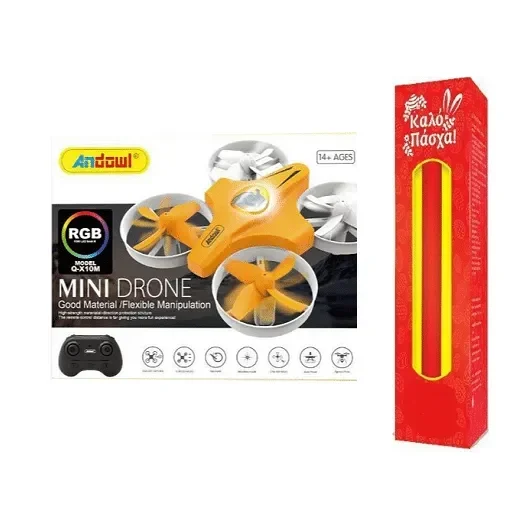 Andowl Q-X10M Drone Παιδικό χωρίς Κάμερα με Φωτάκια πορτοκαλί και ΔΩΡΟ ...