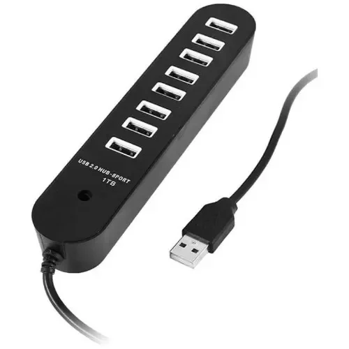 Andowl Q-32 USB 2.0 Hub 8 Θυρών με σύνδεση USB-A & Θύρα Φόρτισης - Μαύρο | G for Gadget