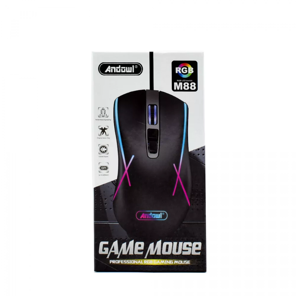 Ενσύρματο Gaming Ποντίκι RGB Andowl M88 – Μαύρο | G for Gadget