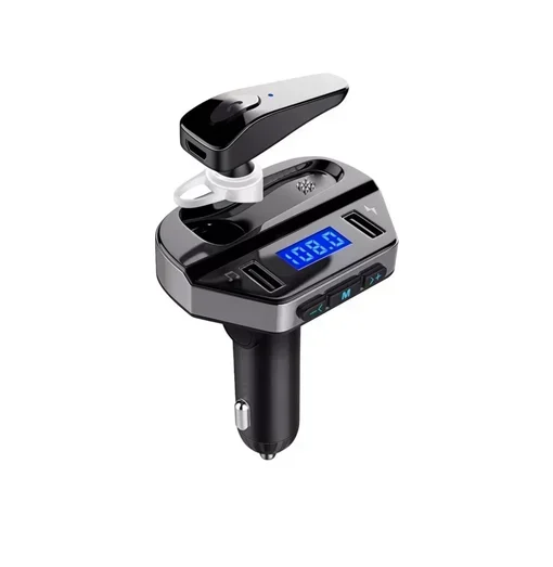 Φορτιστής αυτοκινήτου Bluetooth Handsfree Car Kit FM V6 με ακουστικό ...