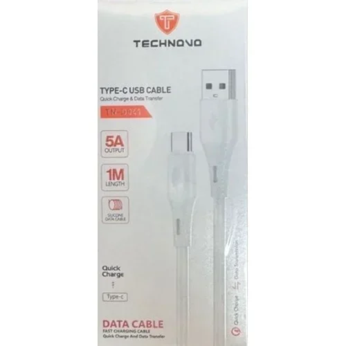 Technovo TN-D041 Καλώδιο USB to Lightning 5Α 1m - Λευκό | G for Gadget