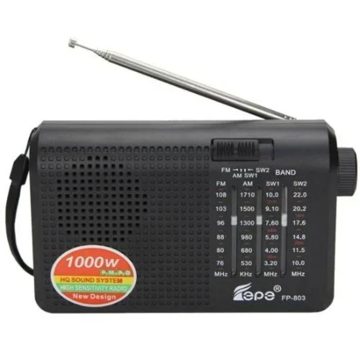 Φορητό Ρετρό Ραδιόφωνο AM/FM/SW 4 ζωνών FP-803 Μαύρο | G for Gadget