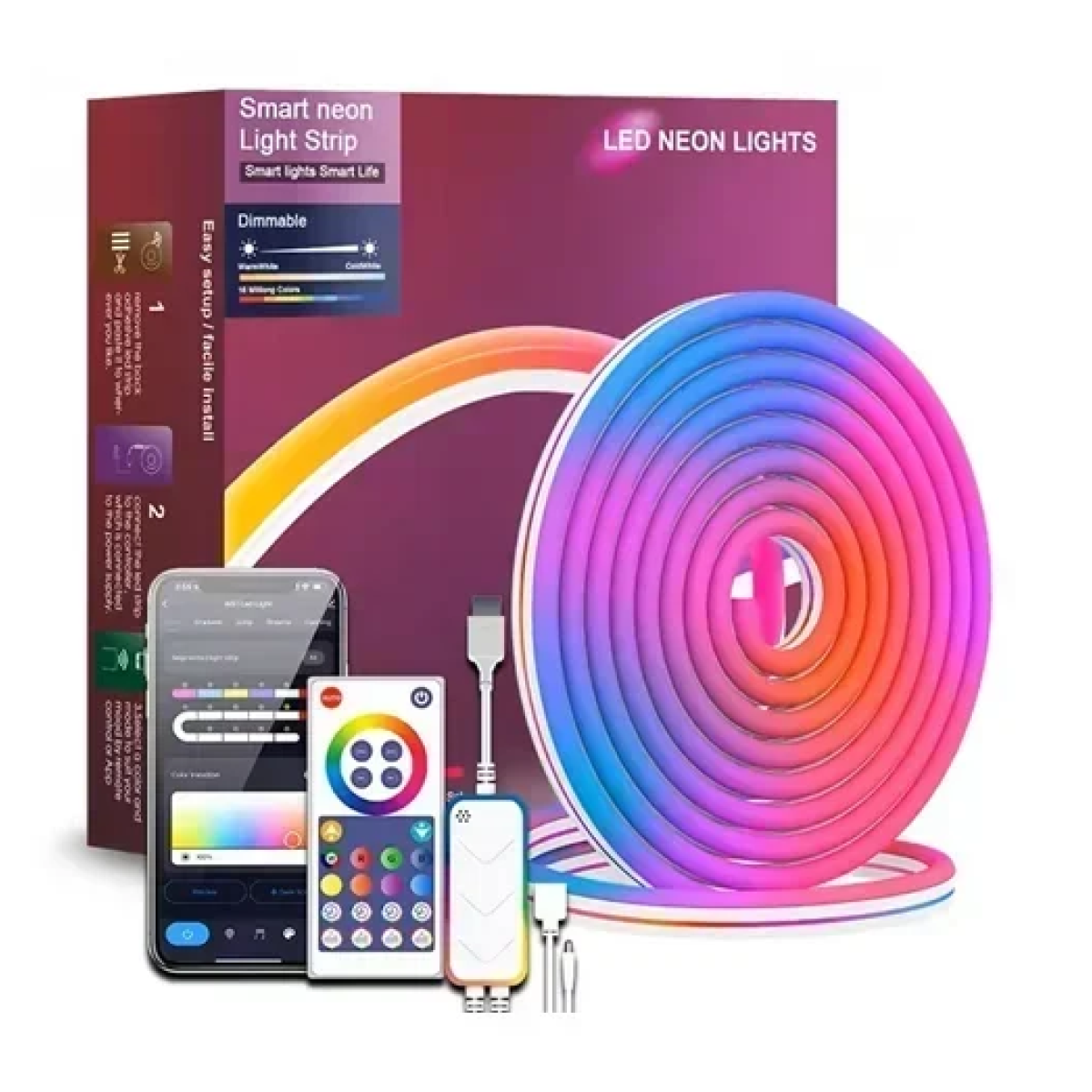 Διακοσμητική ταινία LED RGB 10m με τηλεχειριστήριο και WiFi - LED Neon ...