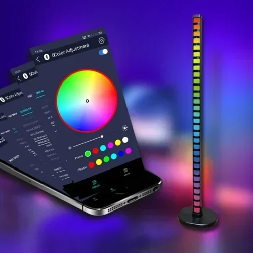 Έξυπνο φωτιστικό δαπέδου LED RGB με τηλεχειριστήριο Music Melody Light ...