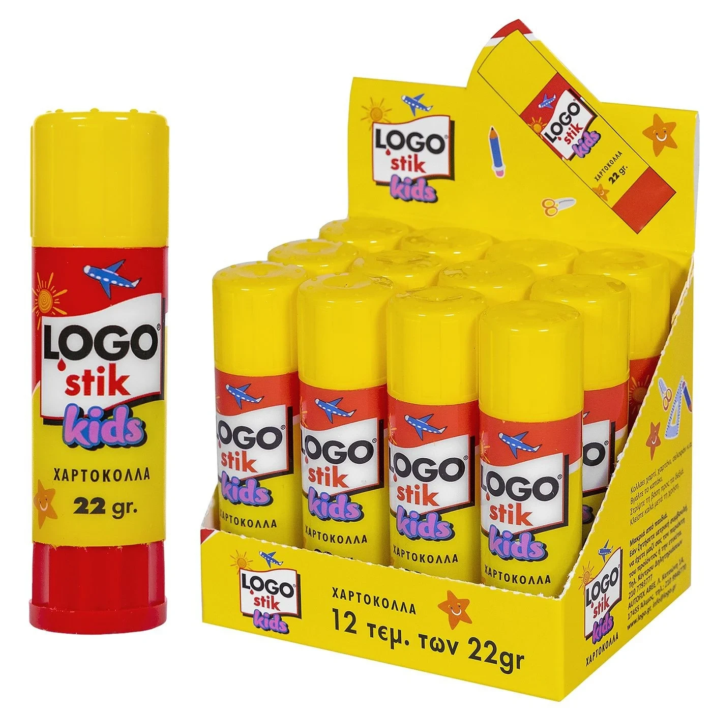 Παιδική Κόλλα Σε Μορφή Στικ 22gr kids 66ΑΕ20 - 12 τμχ | G for Gadget