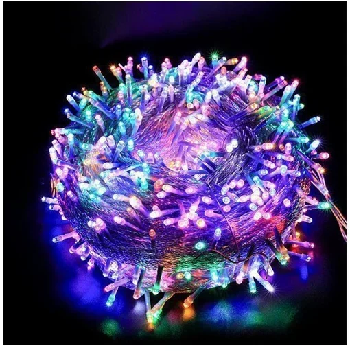 Χριστουγεννιάτικα λαμπάκια 300LED θερμού/RGB φωτισμού με διάφανο ...