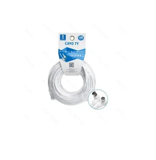 Καλώδιο επέκτασης τηλεόρασης TV Cable 15m/ Right Angle 90° - λευκό | G ...