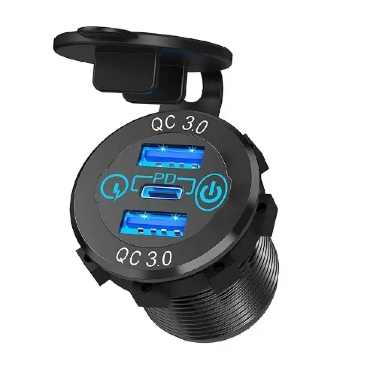 Τριπλός Φορτιστής Αυτοκινήτου 12v-24v Dual USB Quick Charge 3.0 & PD με ...