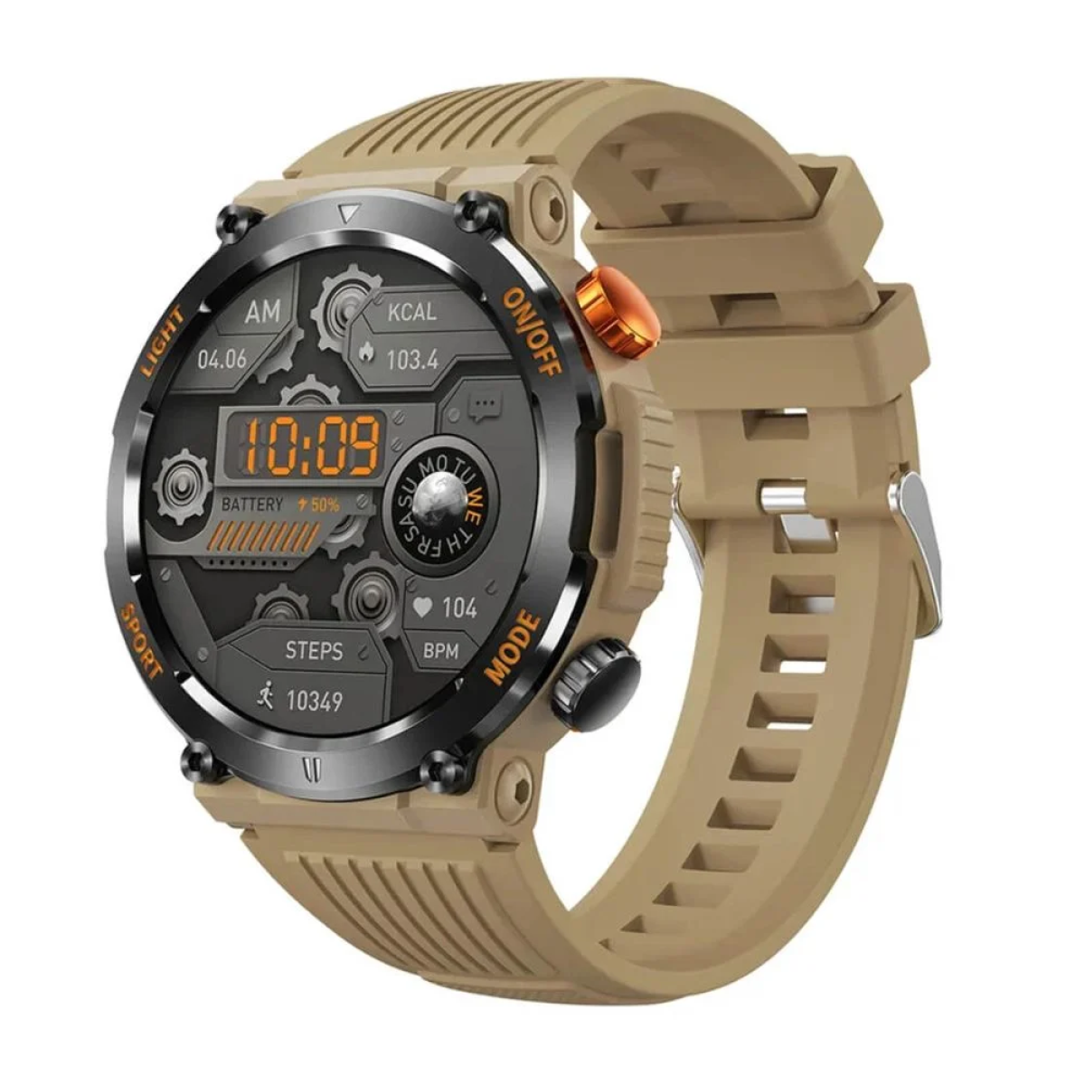 HT17 Smartwatch με Παλμογράφο Μπεζ | G for Gadget