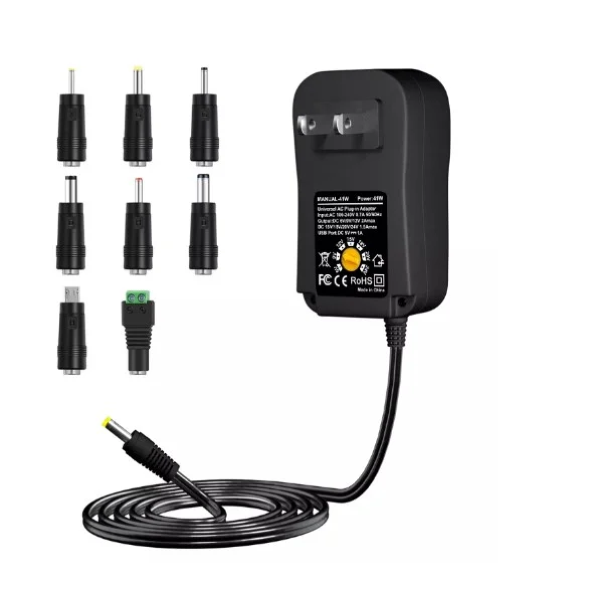 Universal Τροφοδοτικό 3-12V 30W Ρυθμιζόμενο με 8 Βύσματα AT49069 | G ...