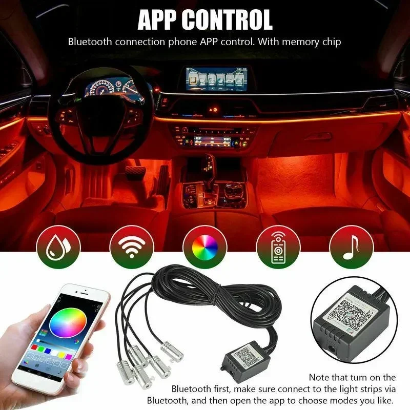 RGB LED Ταινίες Αυτοκινήτου με τηλεχειριστήριο | G for Gadget