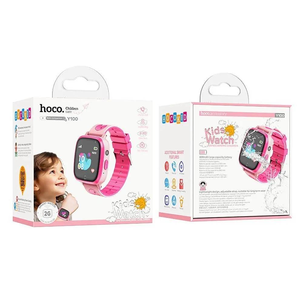 Hoco Y100 Παιδικό Ρολόι Smartwatch με Κλήσεις & SIM – Ρόζ | G for Gadget