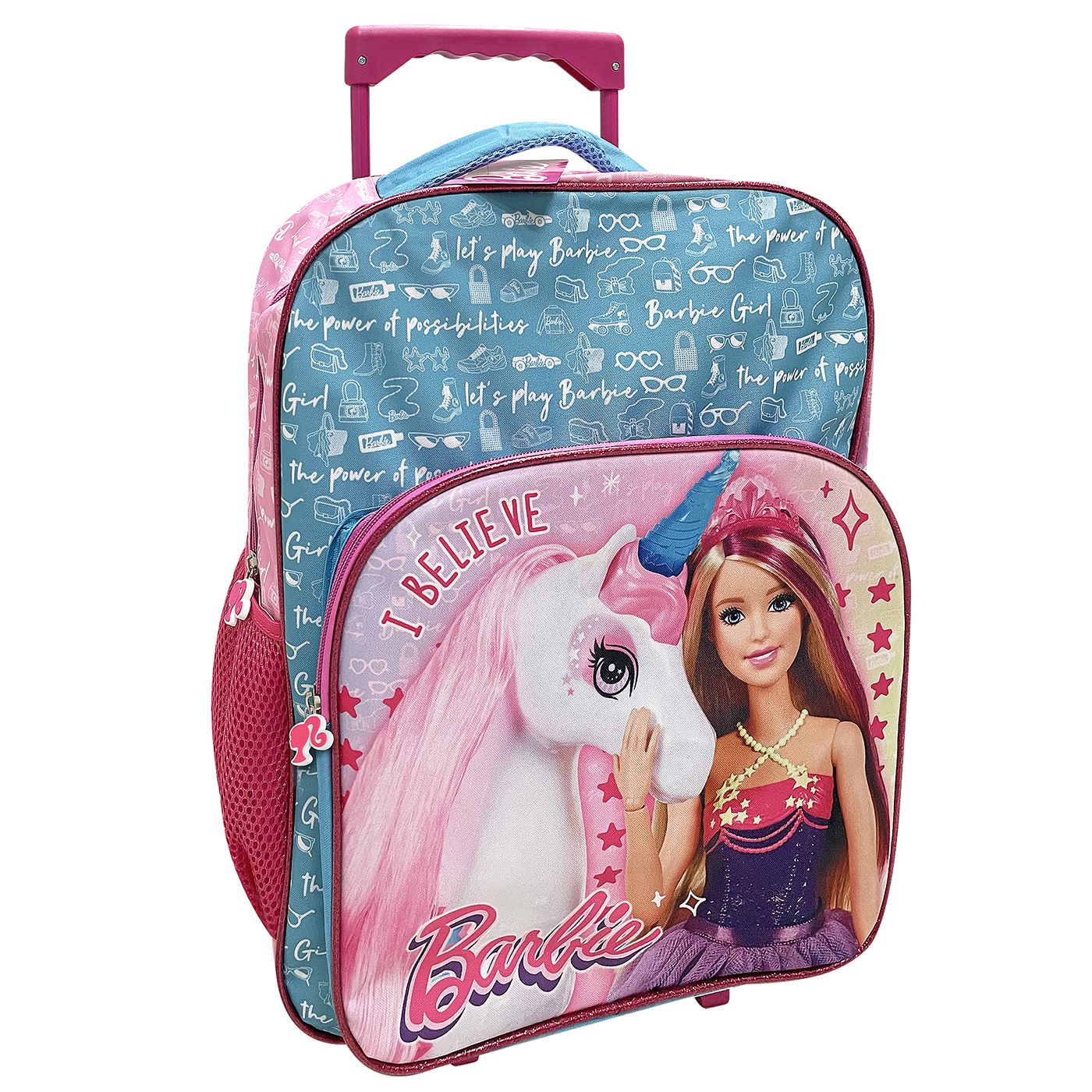 Τσάντα Τρόλεϋ Δημοτικού Barbie 43x31x18cm Ροζ με Θήκες για Παγούρι | G ...