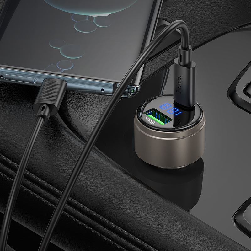 Φορτιστής Αυτοκινήτου 63W Με Θύρες Type-C & USB-A Hoco Z57B Glorious ...