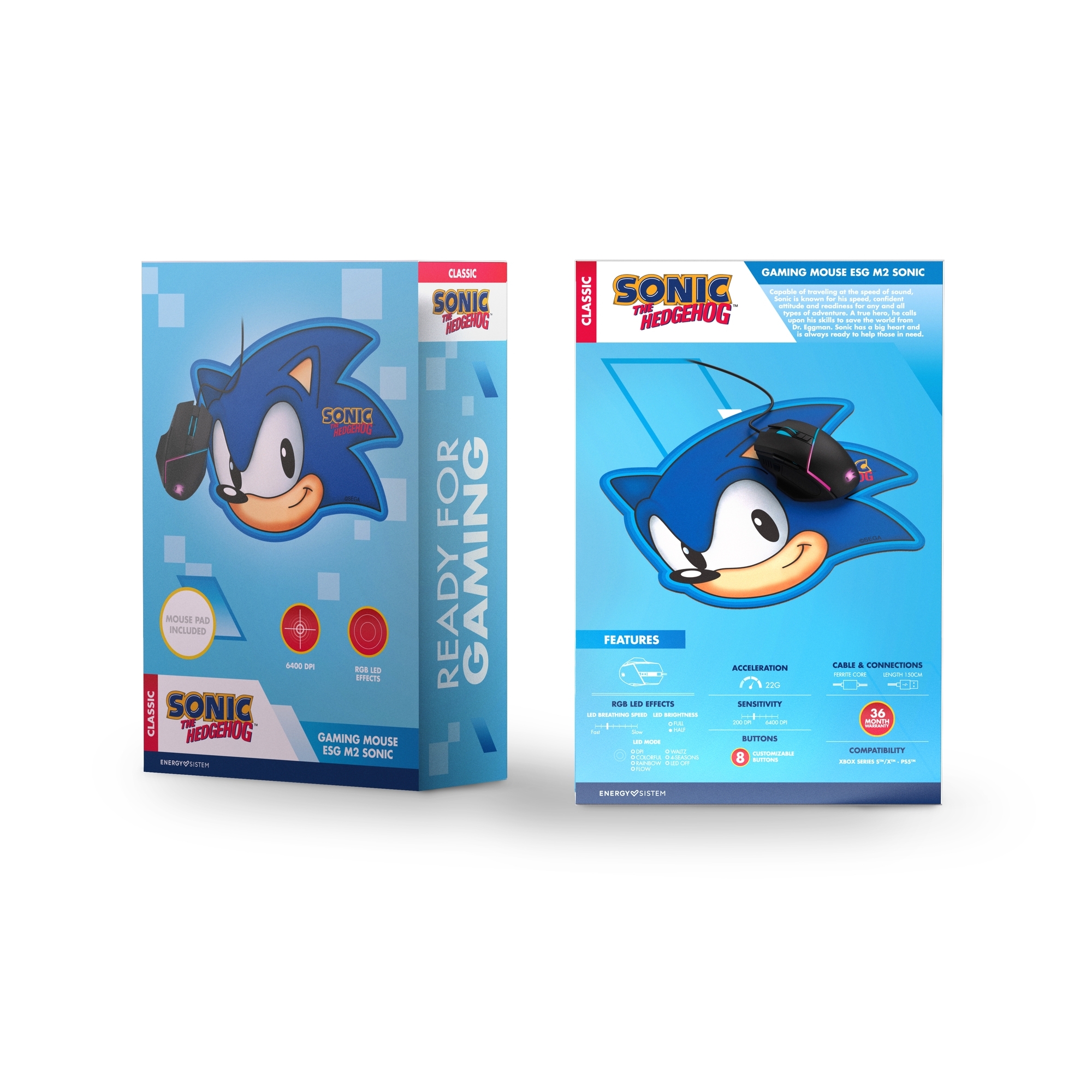 Energy Sistem Gaming Ποντίκι ESG M2 Sonic και Mouse Pad Sonic 452972 ...