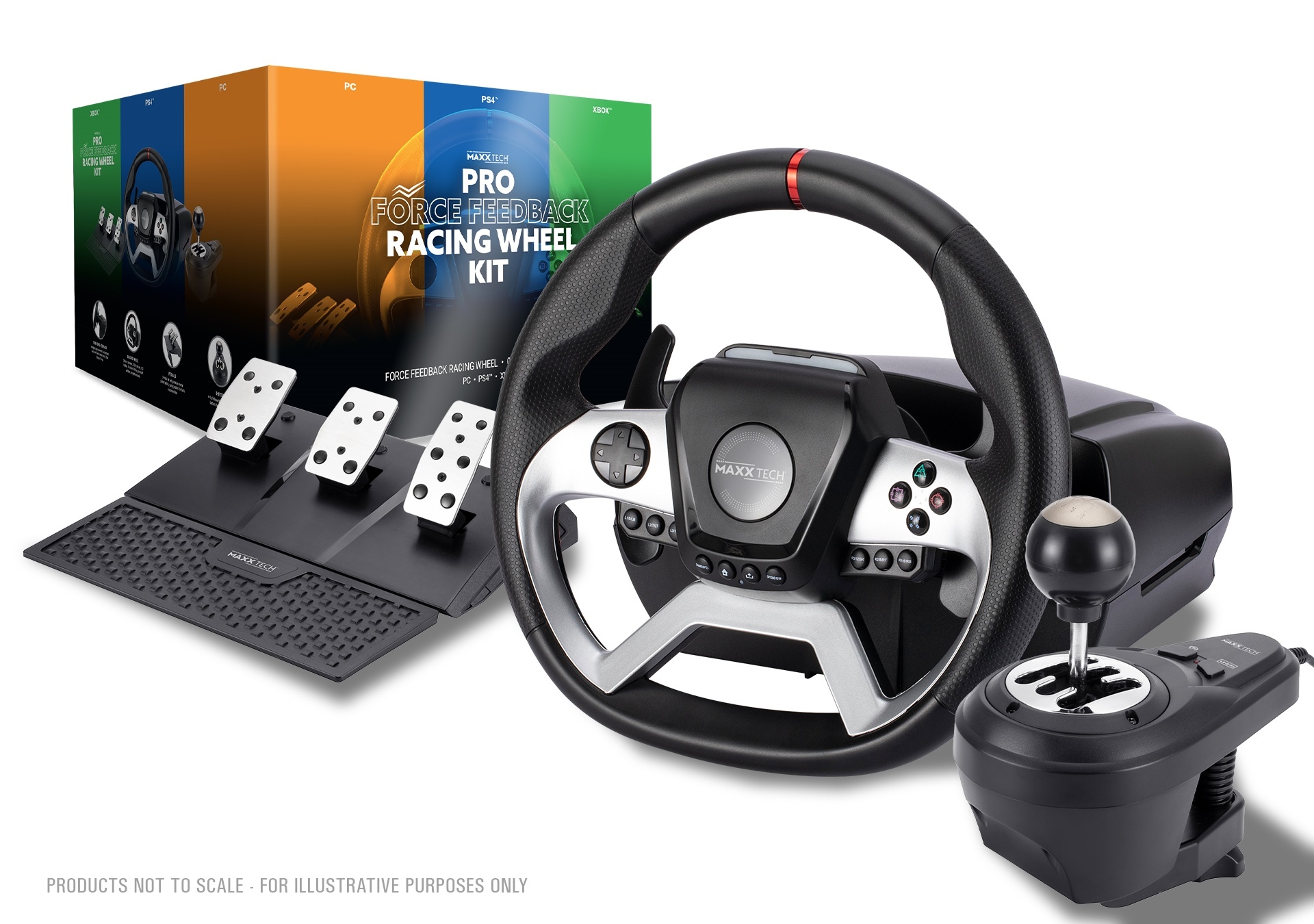 Maxx Tech Pro Force Feedback Racing Wheel Kit MXT-PROFFW | G for Gadget