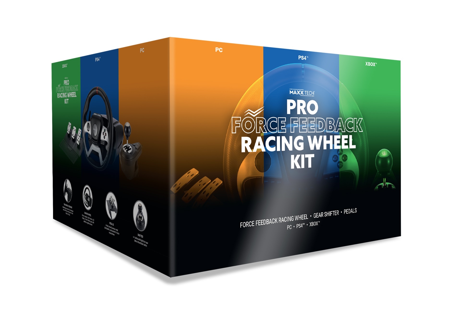 Maxx Tech Pro Force Feedback Racing Wheel Kit MXT-PROFFW | G for Gadget