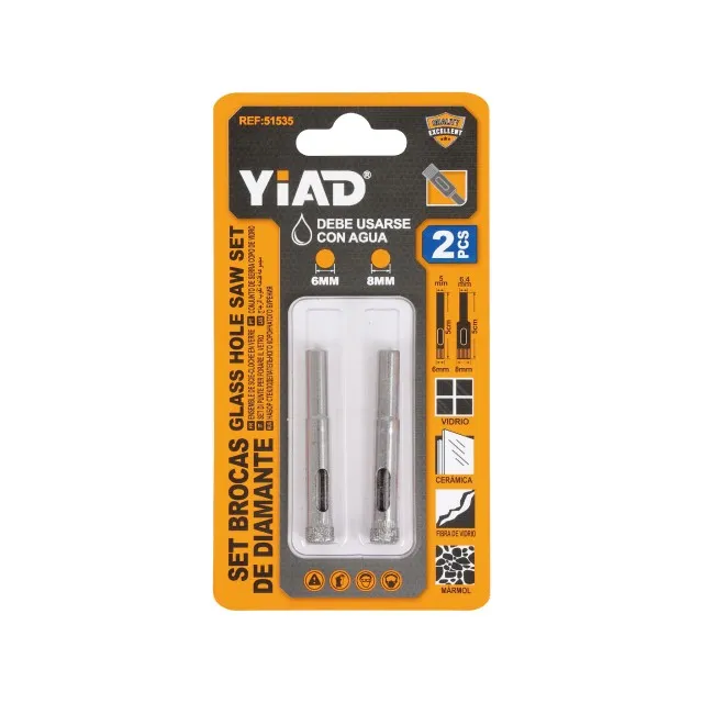 Σετ Ποτηροτρύπανα Διαμαντέ 6mm & 8mm Yiad 51535 | G for Gadget
